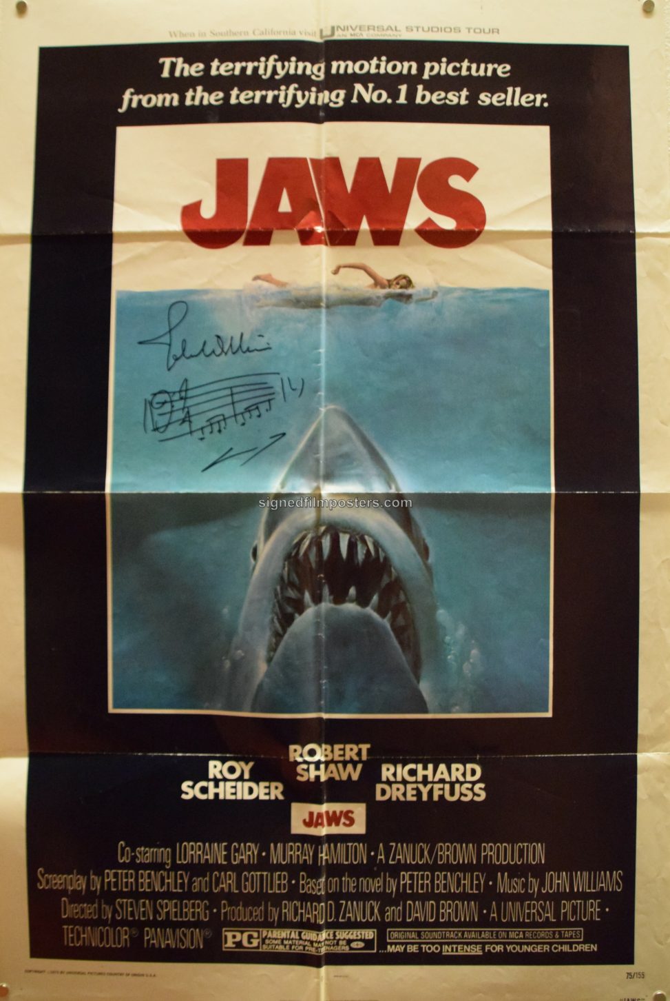 Jaws US domestic 1 sheet – Signed Autographed Movie Posters