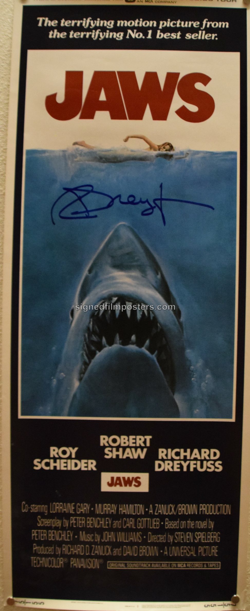 JAWS US Insert – Signed Autographed Movie Posters