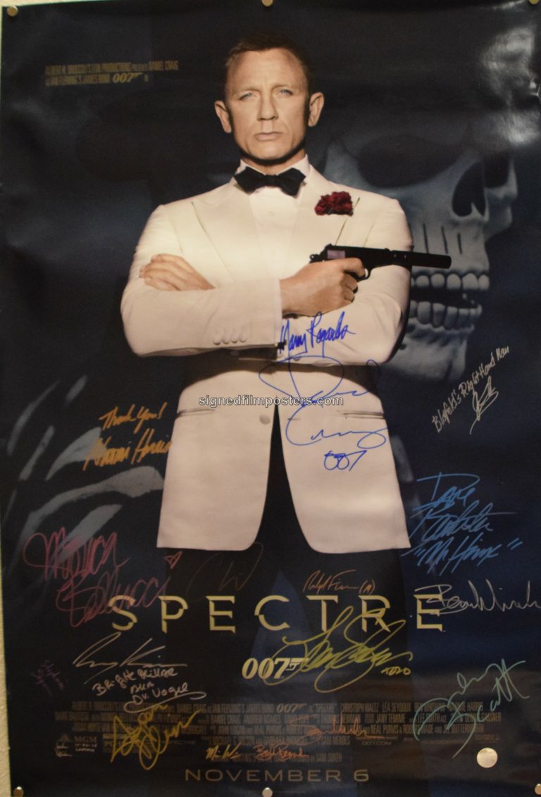 SPECTRE British 1 sheet – Signed Autographed Movie Posters